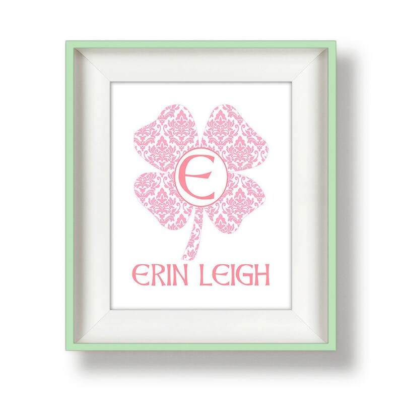 Monogram Nursery Art - Shamrock - Irish Baby Gift - Gift Idea for ...