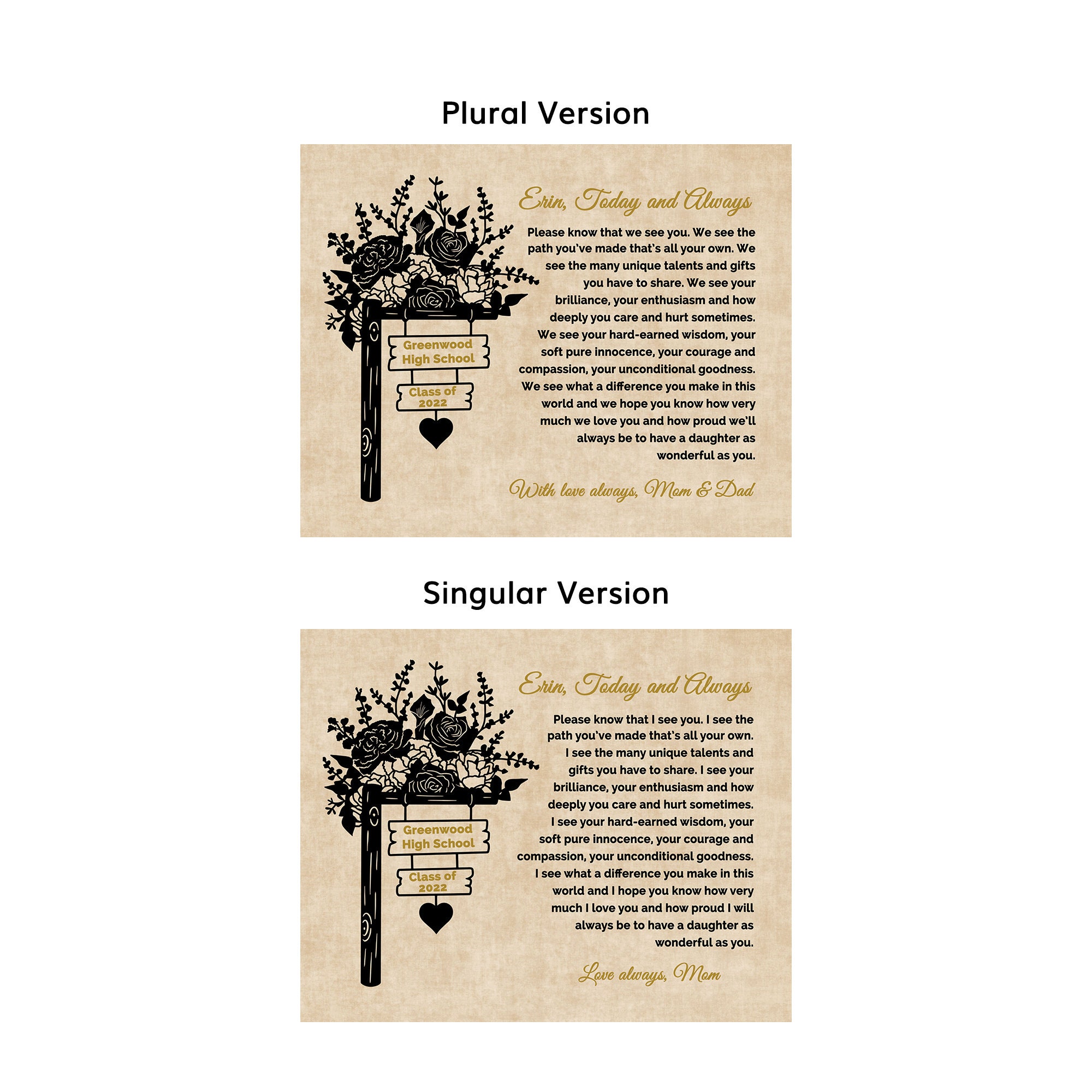 Graduation Gift for Daughter From Parents Personalized - Etsy