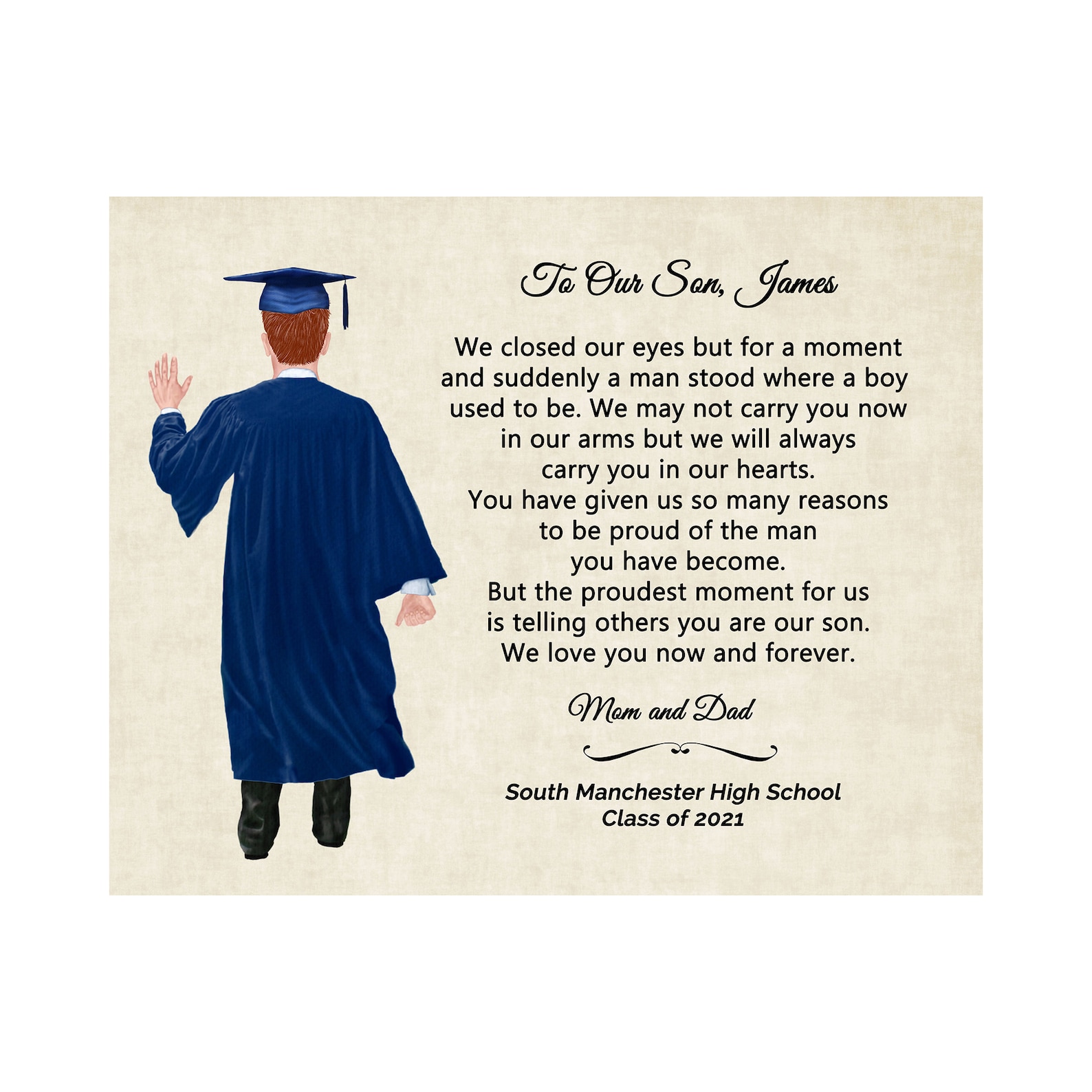 Graduation Gift for Son, Son College Graduation Gift, Personalized ...