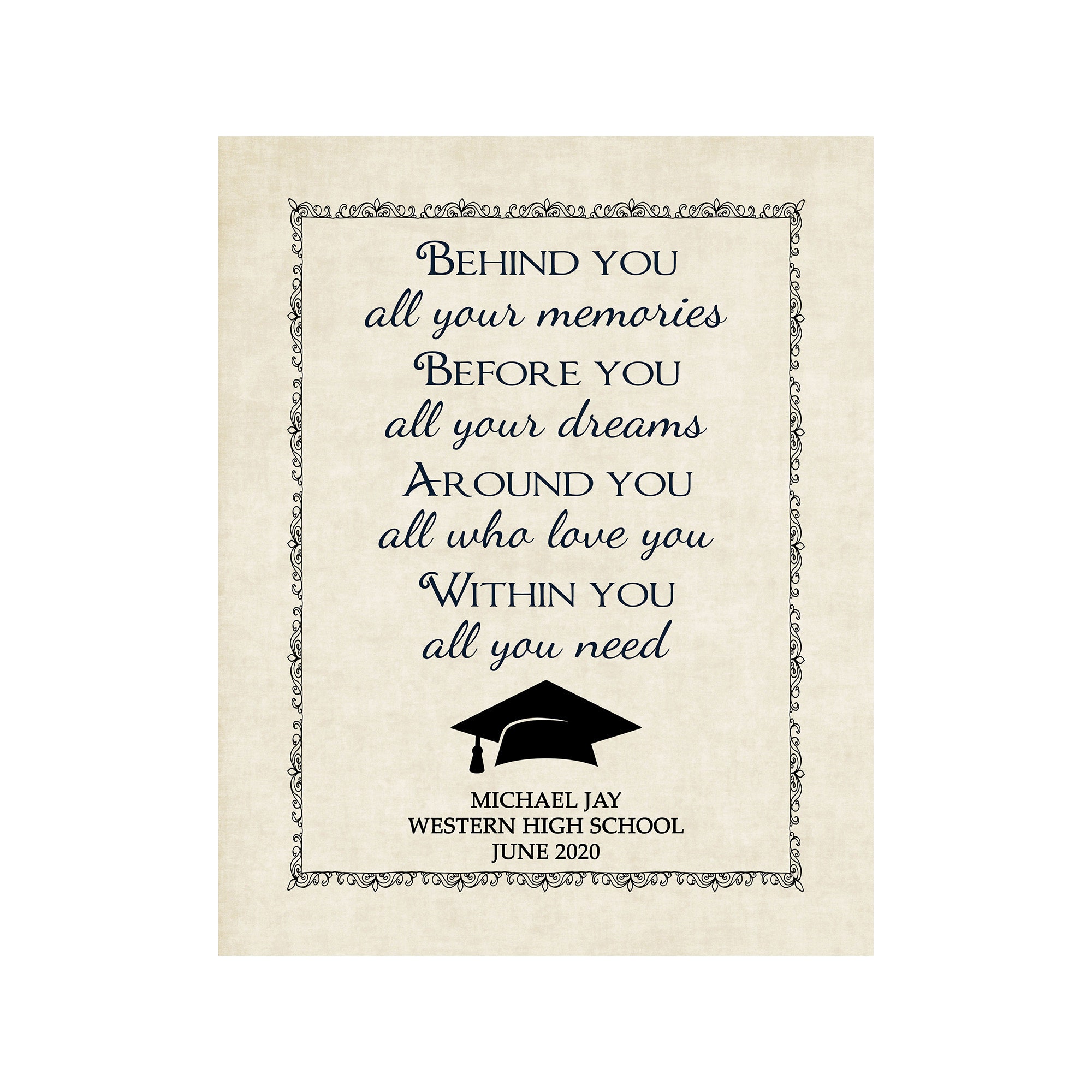 Graduation Print Personalized Graduation Print for Him | Etsy