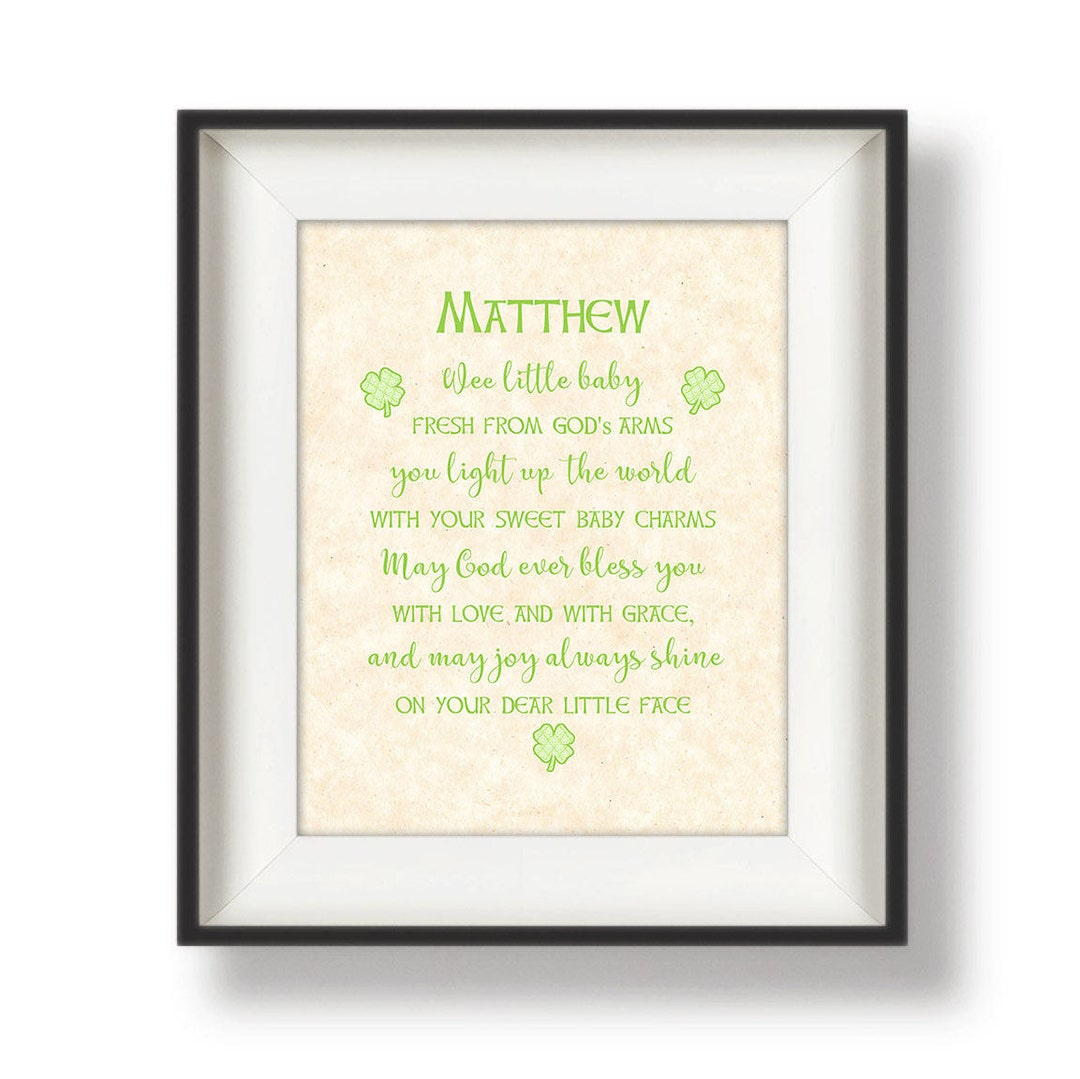 Irish Baby Blessing - Nursery Wall Quotes - Personalized Baptism Gift ...