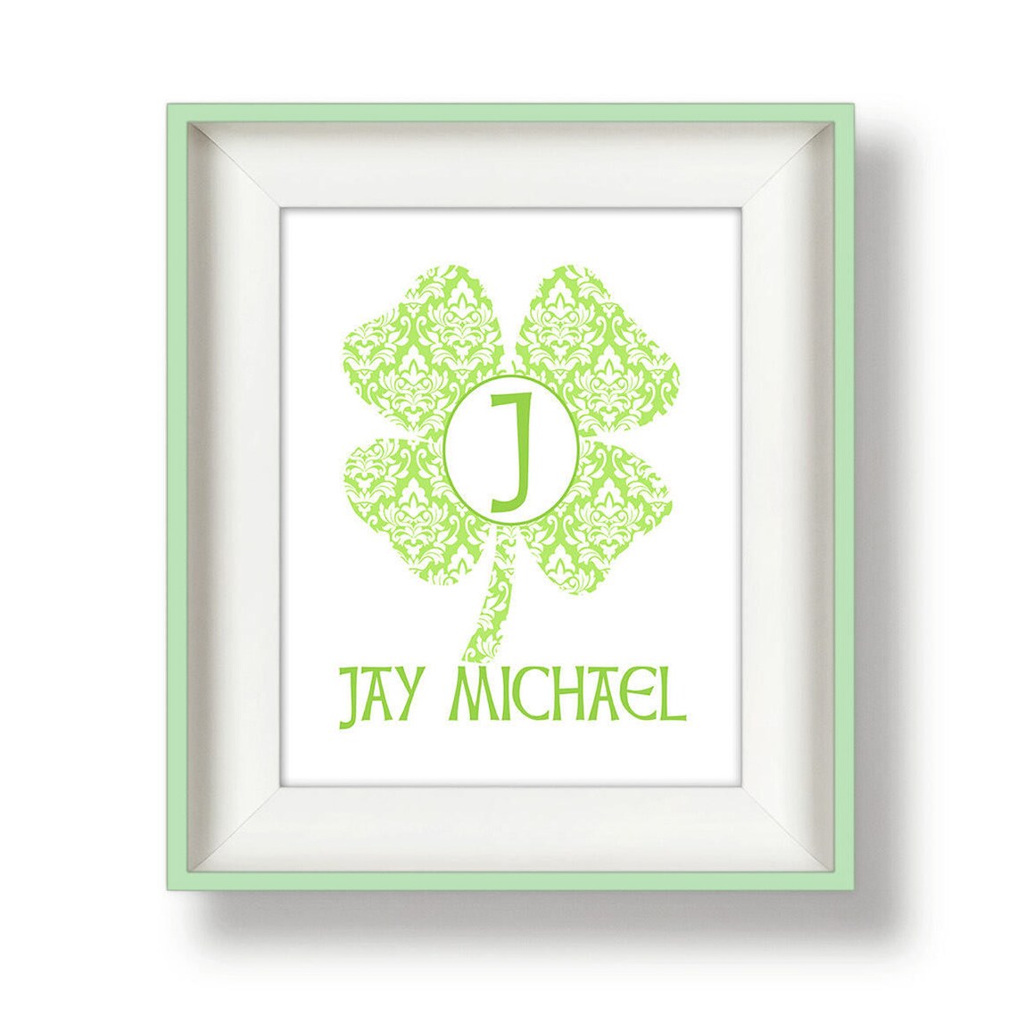Monogram Nursery Art - Shamrock - Irish Baby Gift - Gift Idea for ...