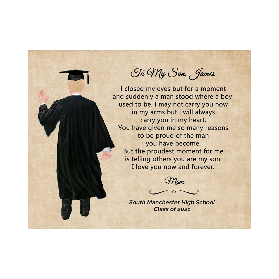 Graduation Gift for Son, Son College Graduation Gift, Personalized ...