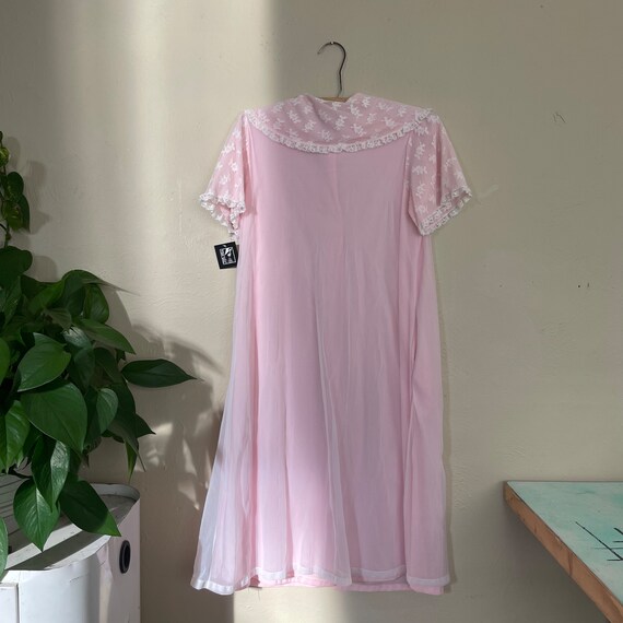 Vintage Sears Pink Floral Lace Duster - Gem