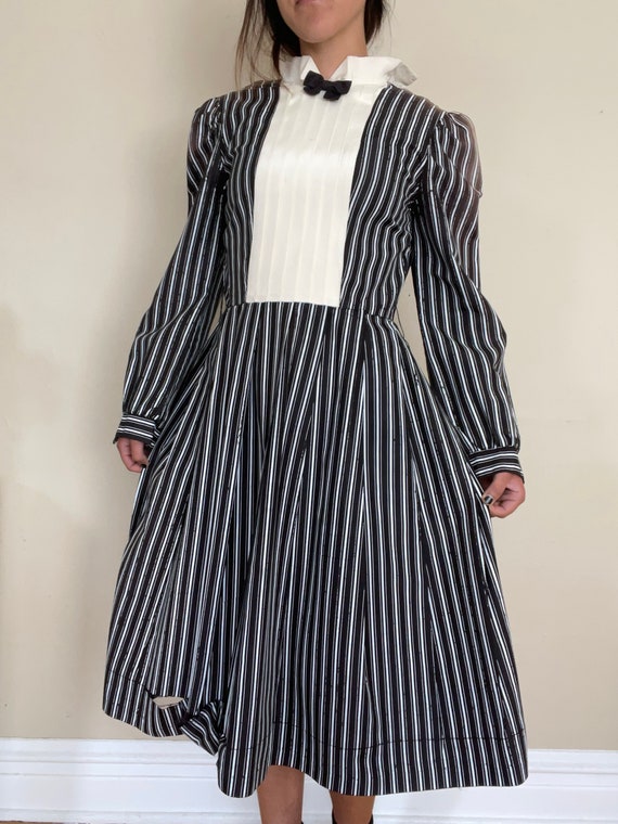 70s Vintage Shangri La Tuxedo Dress - Gem
