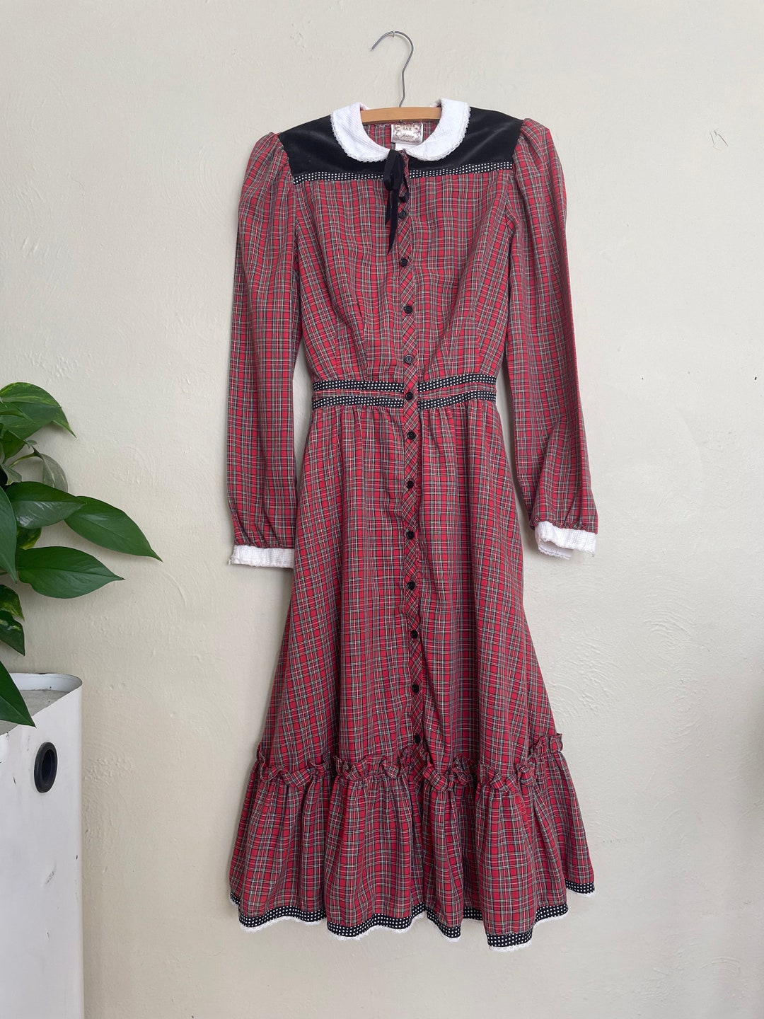 Vintage Gunne Sax Red Plaid Holiday Dress - Etsy