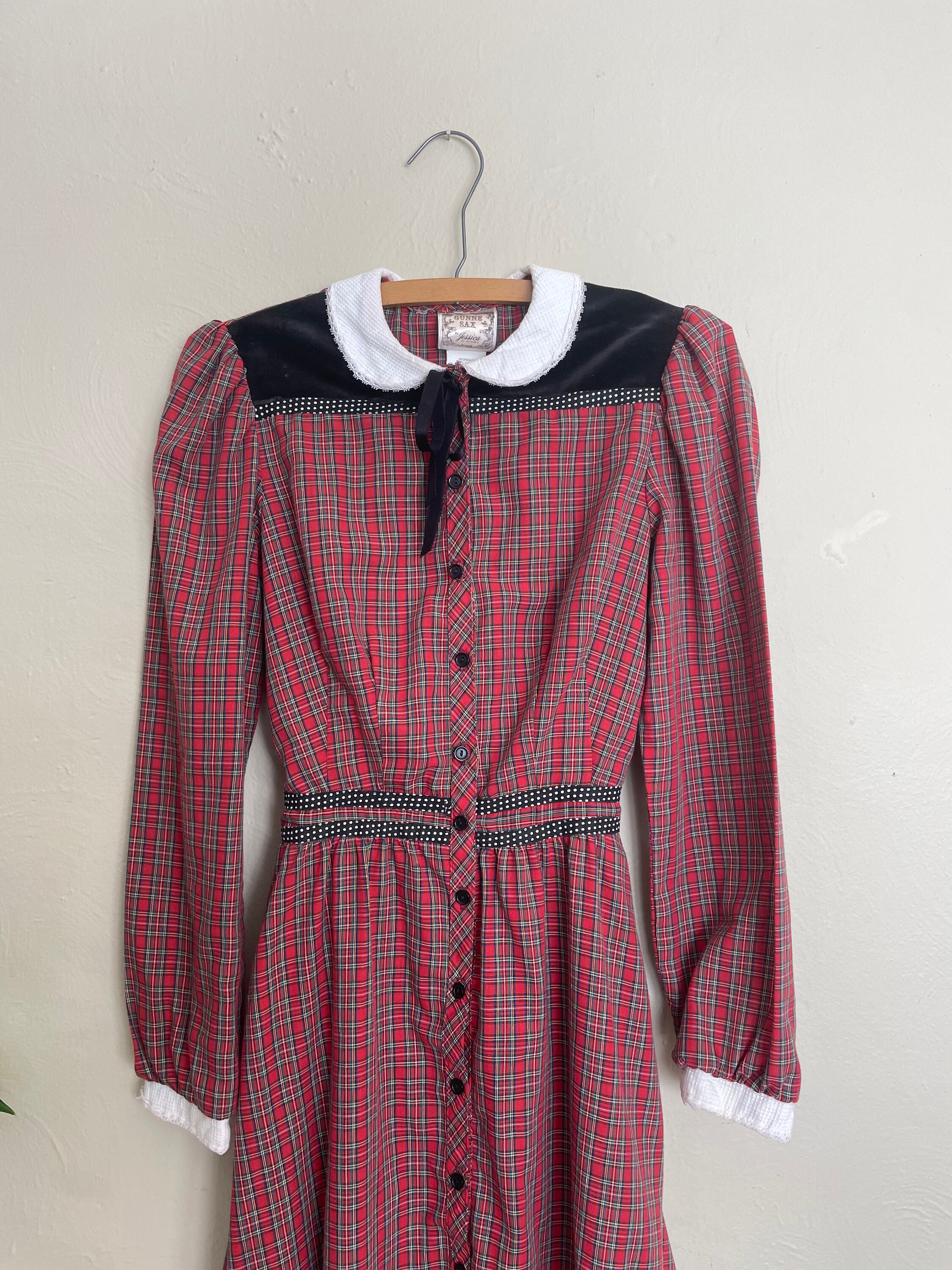 Vintage Gunne Sax Red Plaid Holiday Dress - Etsy