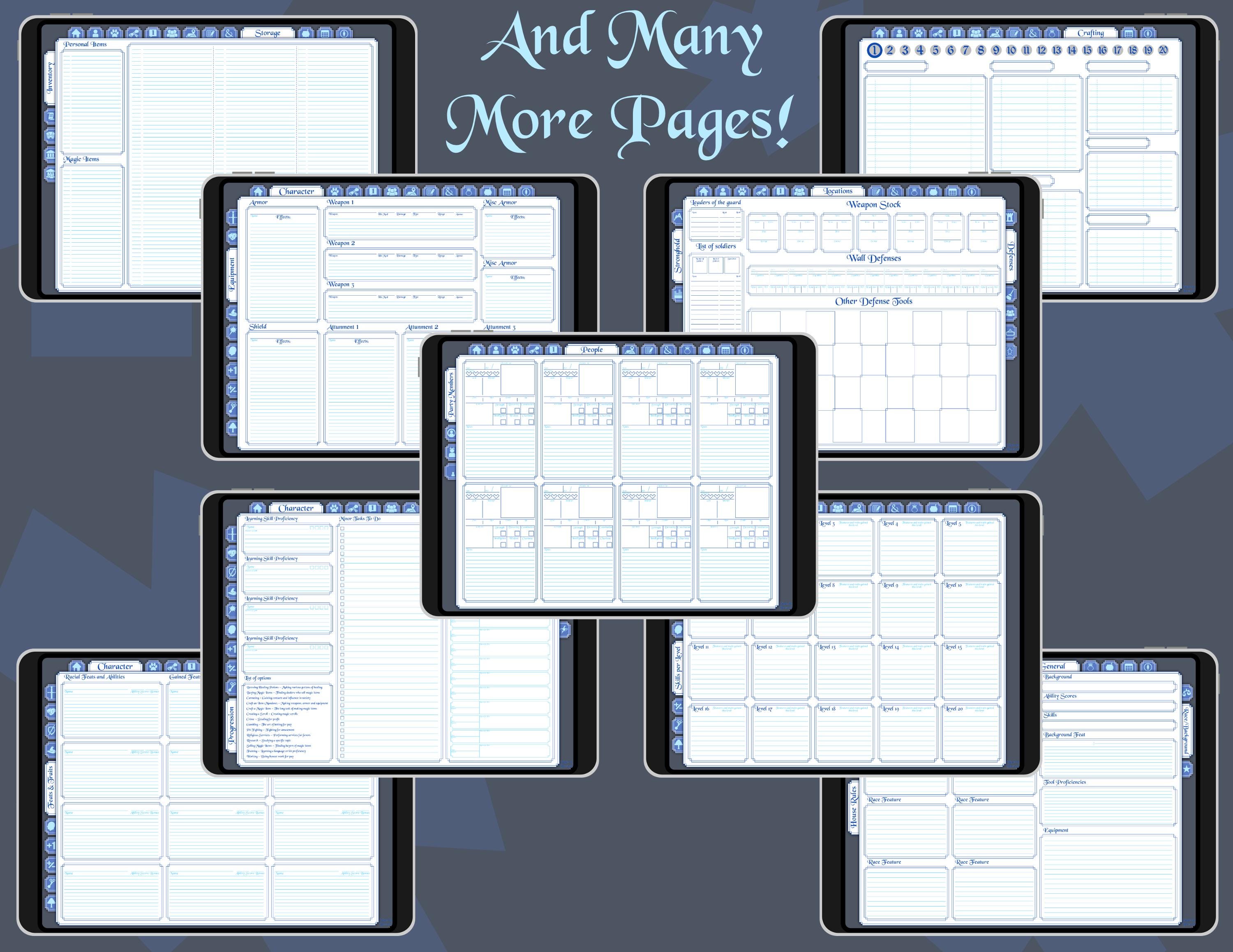 Cold Blue --- Dnd Journal - Digital Notebook - Session Tracker ...