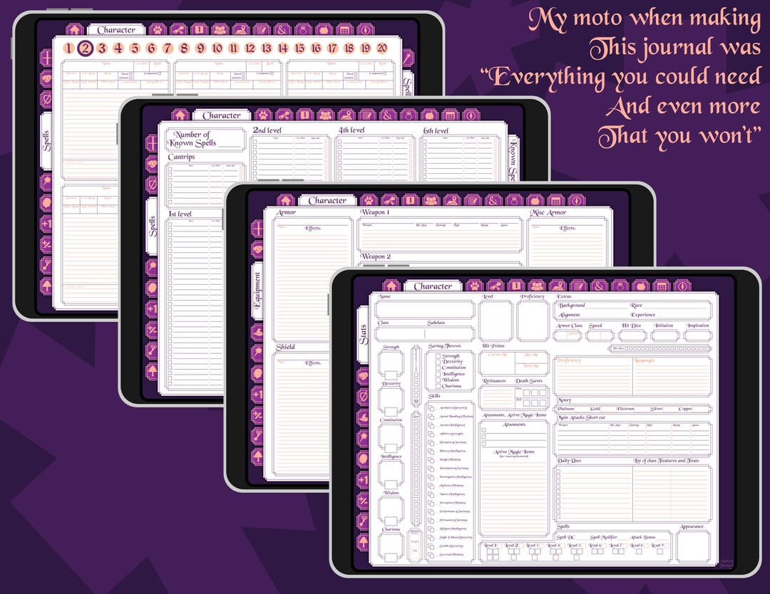 Dusk --- Dnd Journal - Digital Notebook - Session Tracker - Campaign ...