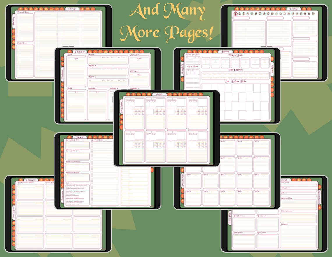 Floral Orange--- Dnd Journal - Digital Notebook - Session Tracker ...