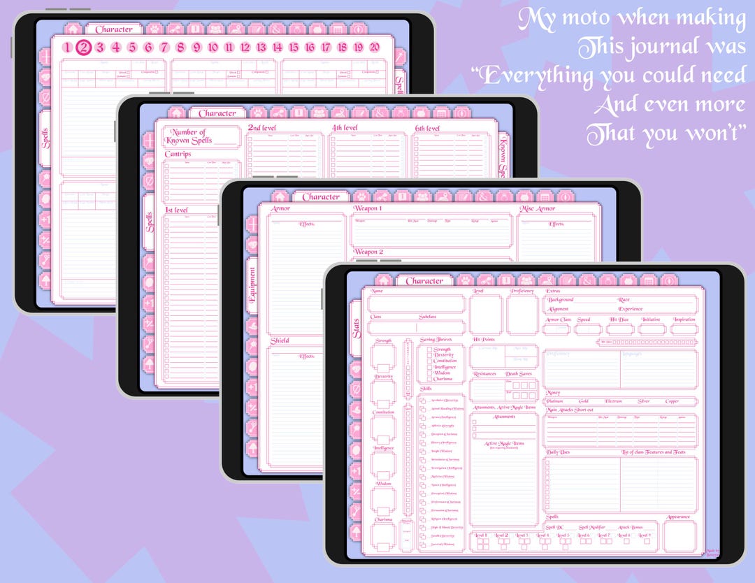 Princess --- Dnd Journal - Digital Notebook - Session Tracker ...