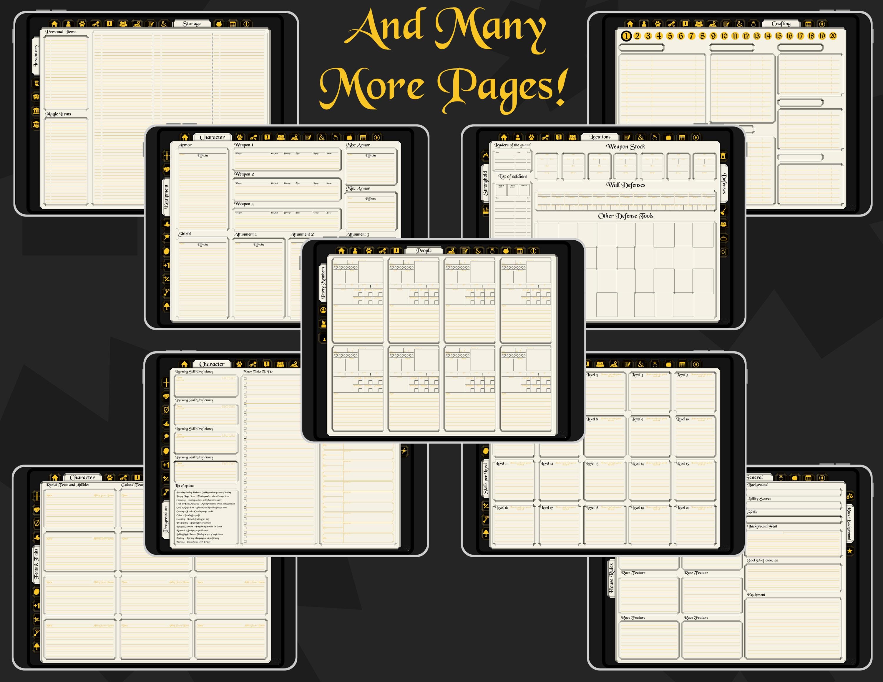 Black and Gold --- Dnd Journal - Digital Notebook - Session Tracker ...