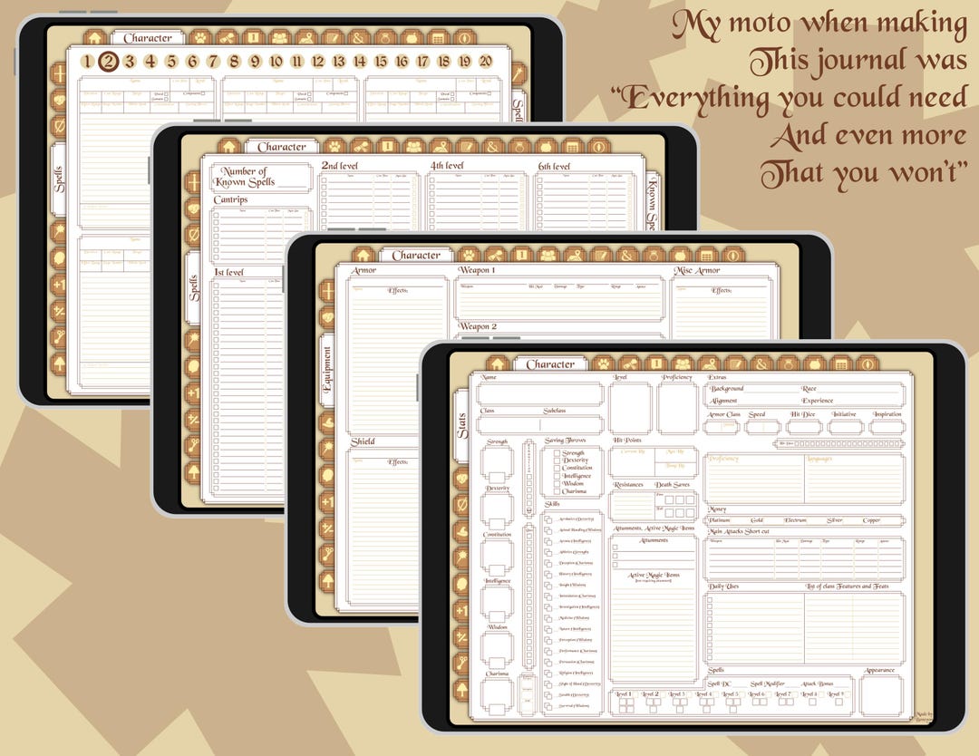 Desert Sandstorm --- Dnd Journal - Digital Notebook - Session Tracker ...
