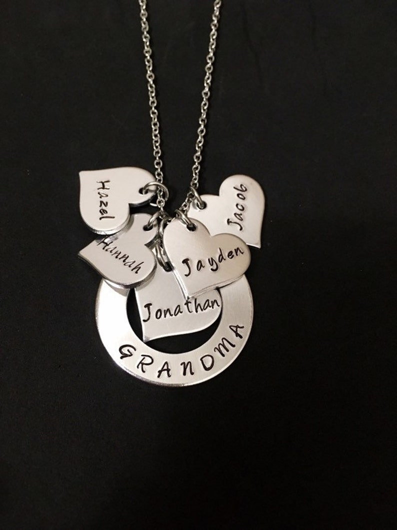 Collier grand-mère avec noms de petits-enfants, collier Nana, bijoux ...