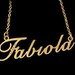 FABIOLA Gold Tone Name Necklace With Crystals Personalized Jewelry Free ...