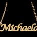 MICHAELA Name Necklace Stainless Steel / 18ct Gold Plated Free Gift Box ...