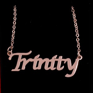 TRINITY Rose Gold Personalized Name Necklace Free Gift Box & Bag - Etsy