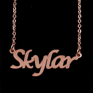 SKYLAR Rose Gold Personalized Name Necklace Free Gift Box & Bag - Etsy