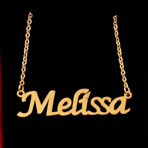 MELISSA Name Necklace Stainless Steel / 18ct Gold Plated | Etsy