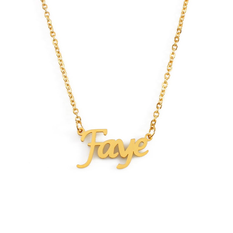 FAYE - Name Necklace - Rose Gold/gold/silver Tone - Free Gift Box & Bag ...