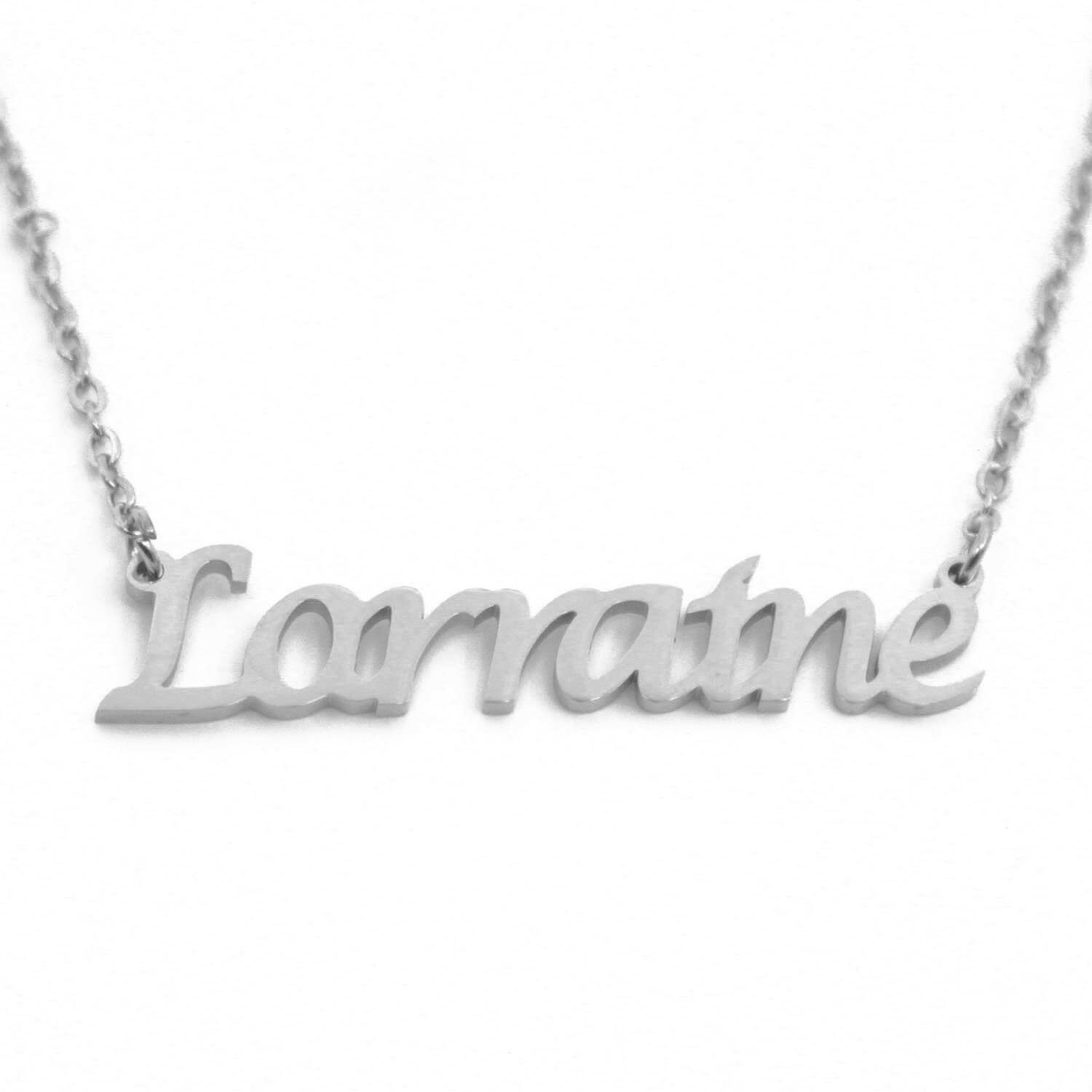 LORRAINE Personalized Name Necklace 18ct Rose - Etsy
