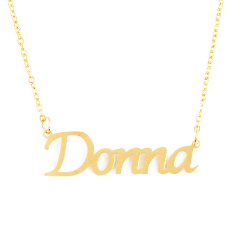DONNA Personalized Name Necklace 18ct Rose - Etsy