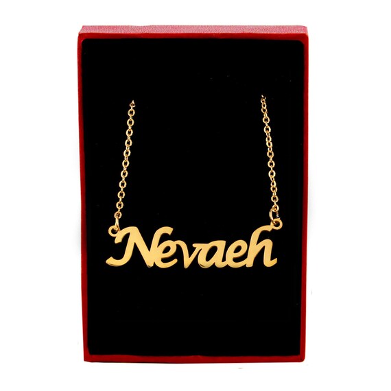 NEVAEH Name Necklace Stainless Steel / 18ct Gold Plated - Etsy