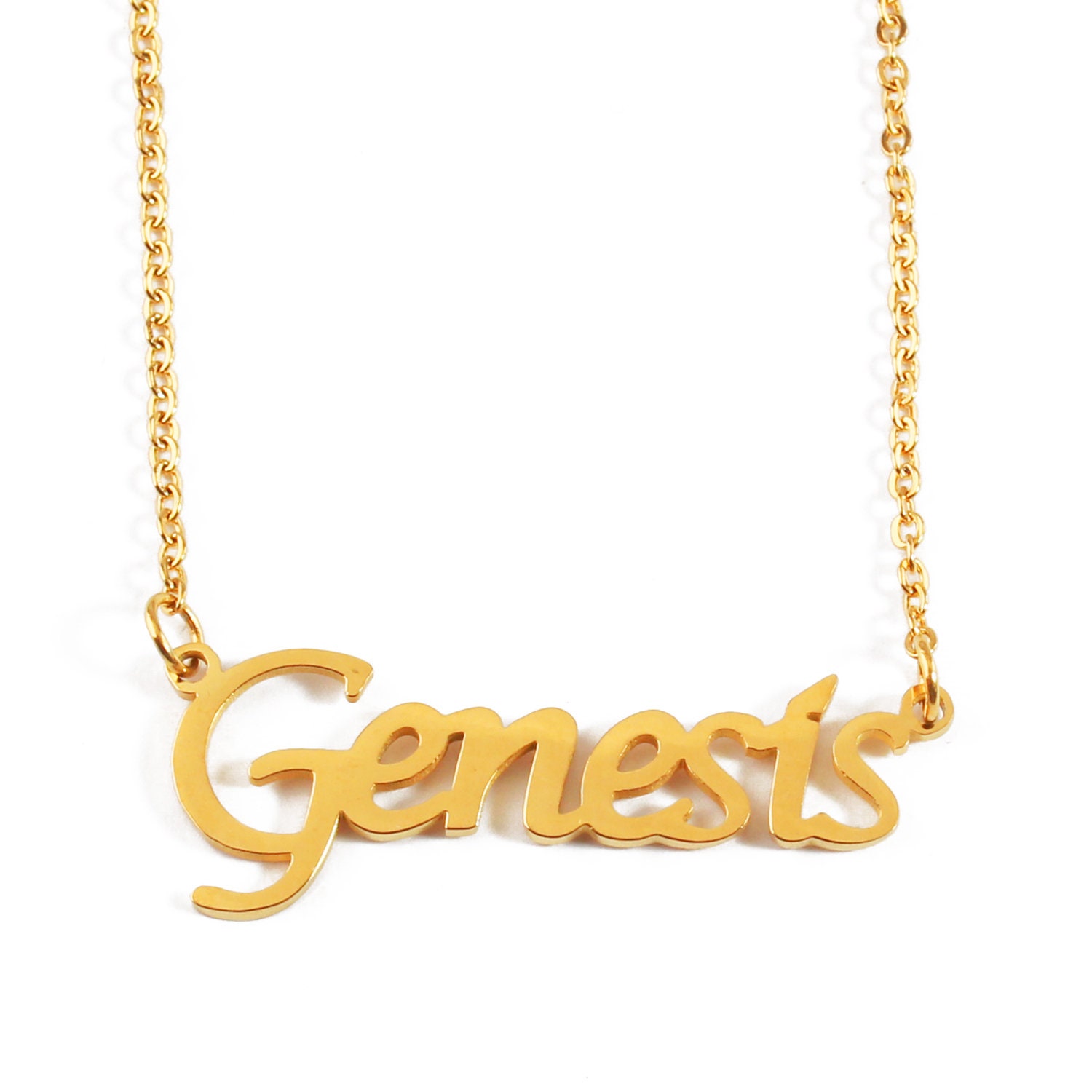 Genesis Name Necklace Personalized Free Gift Box & Bag - Etsy