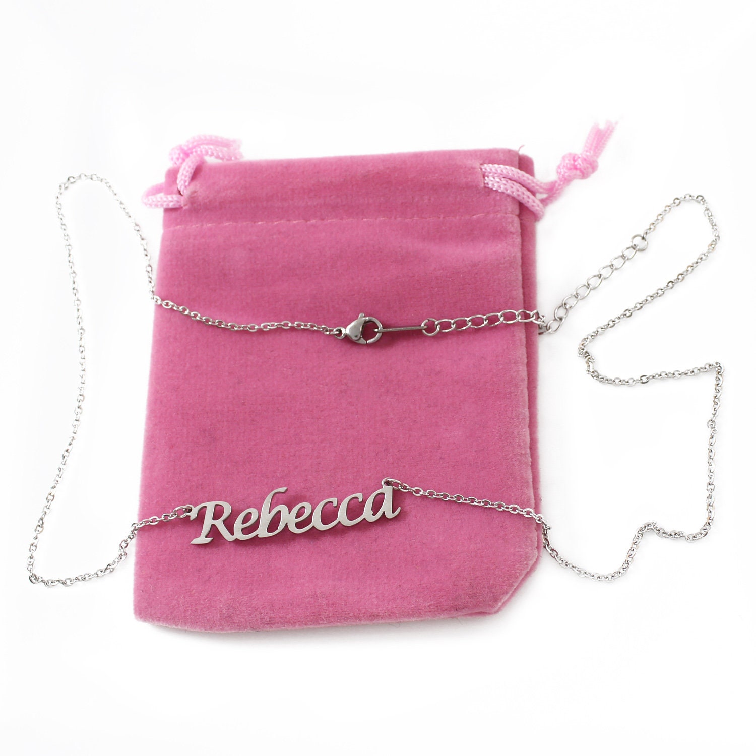 REBECCA Silver Tone Name Necklace Personalized Jewellery - Etsy
