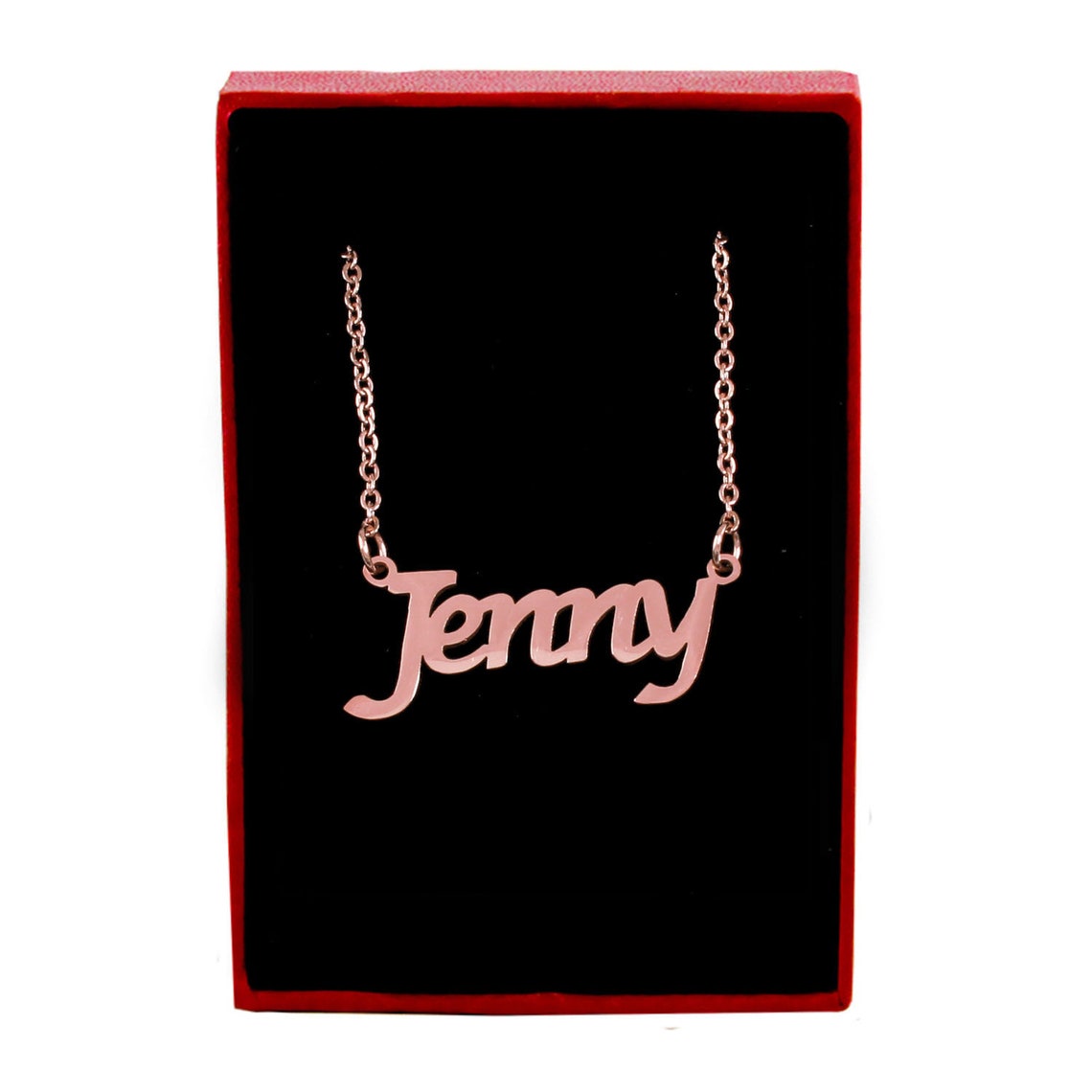 JENNY Rose Gold Personalized Name Necklace Free Gift Box & - Etsy