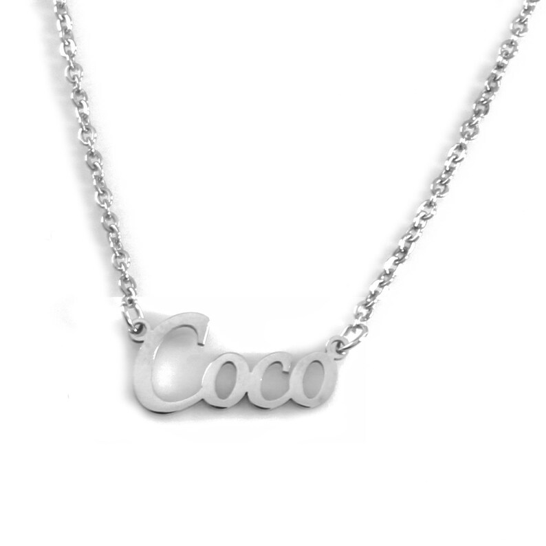 Coco Name Necklace Rose Gold/gold/silver Tone Free Gift - Etsy