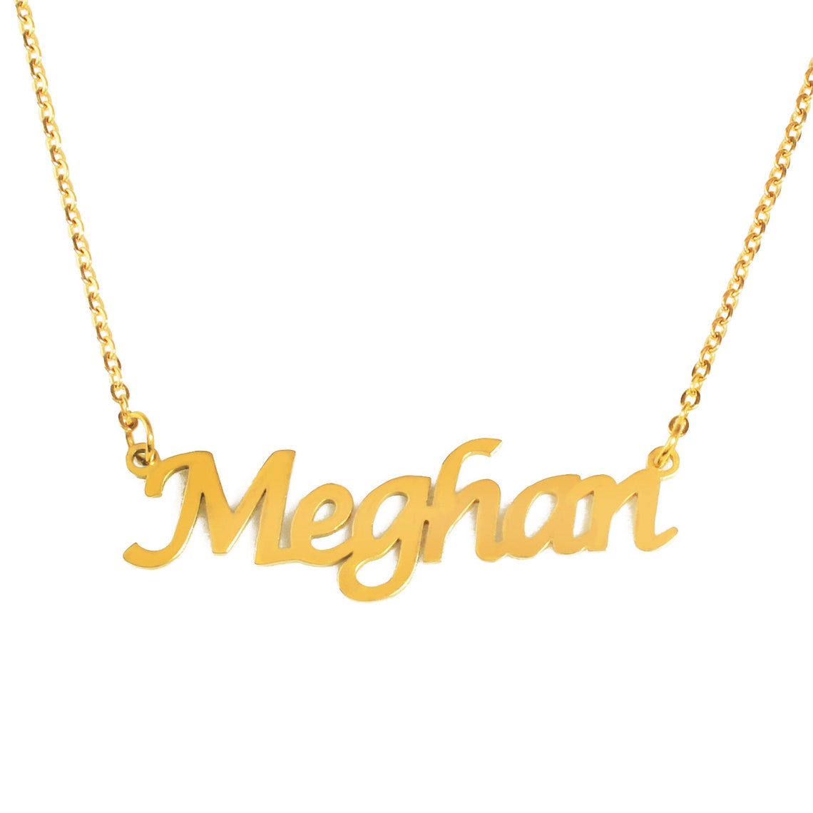 MEGHAN Name Necklace Stainless Steel / 18ct Gold Plated - Etsy