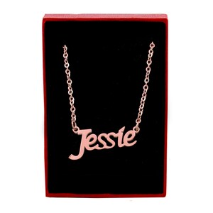 JESSIE Name Necklace Rose Gold/gold/silver Tone Free Gift Box & Bag ...