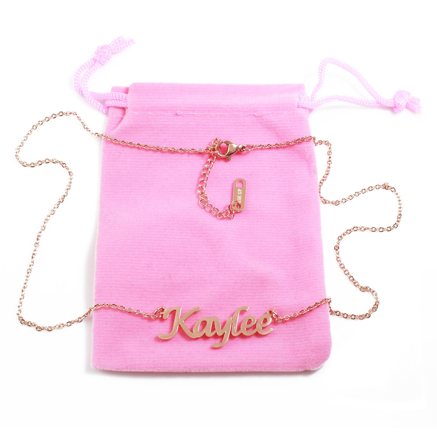 KAYLEE Rose Gold Personalized Name Necklace Free Gift Box & Bag - Etsy