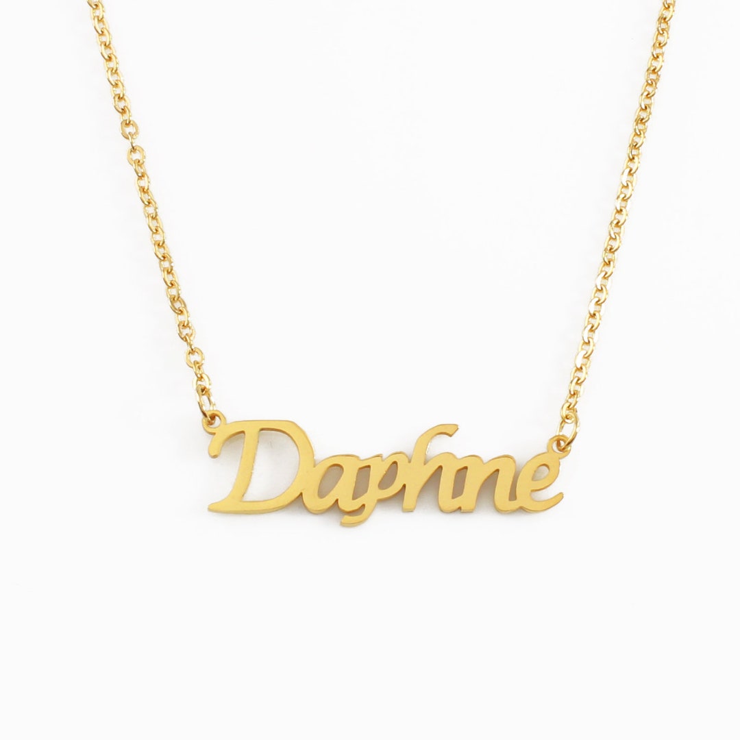 DAPHNE Name Necklace Rose Gold/gold/silver Tone Free Gift Box & Bag ...