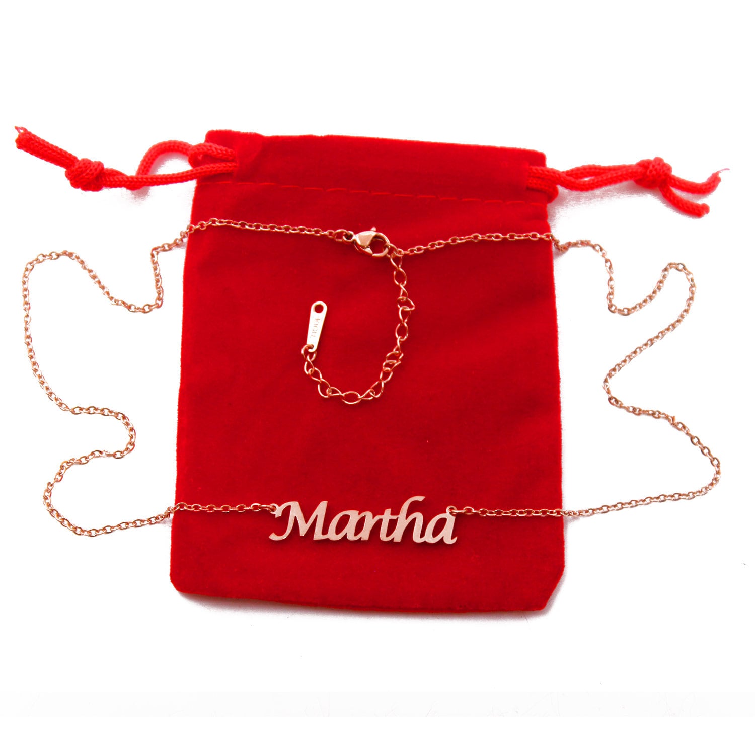 MARTHA Personalized Name Necklace 18ct Rose - Etsy