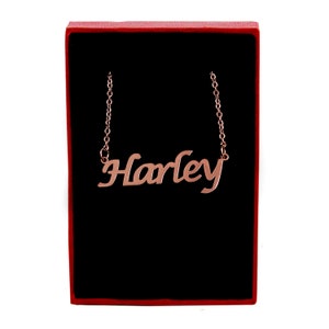 HARLEY Personalized Name Necklace 18k Rose Gold/gold Plated/silver Tone ...