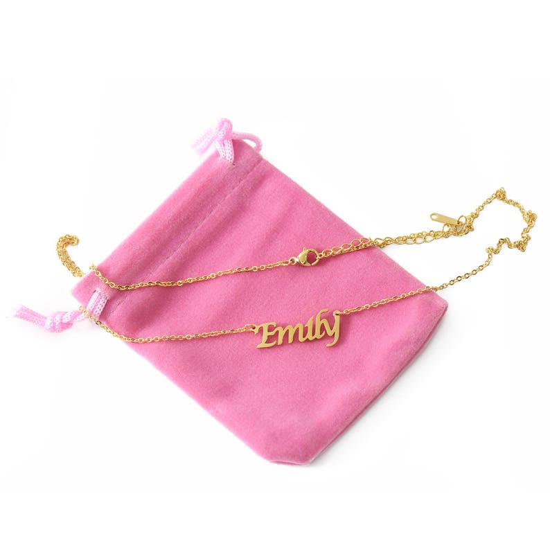 EMILY Gold Name Necklace Personalized Jewellery Free Gift - Etsy