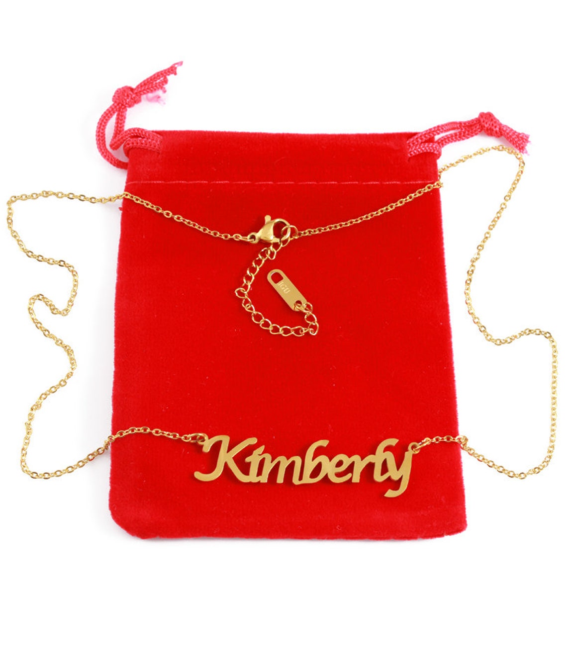 Kimberly Name Necklace Stainless Steel / 18ct Gold Plated | Etsy