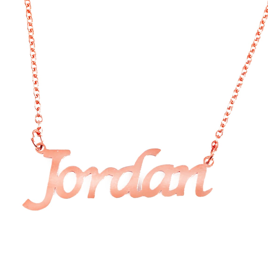 JORDAN Collar de nombre personalizado oro rosa de 18 ct / - Etsy España