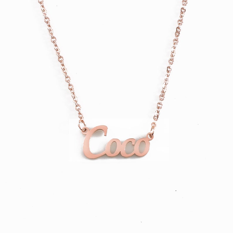 Coco - Name Necklace - Rose Gold/gold/silver Tone - Free Gift Box & Bag ...