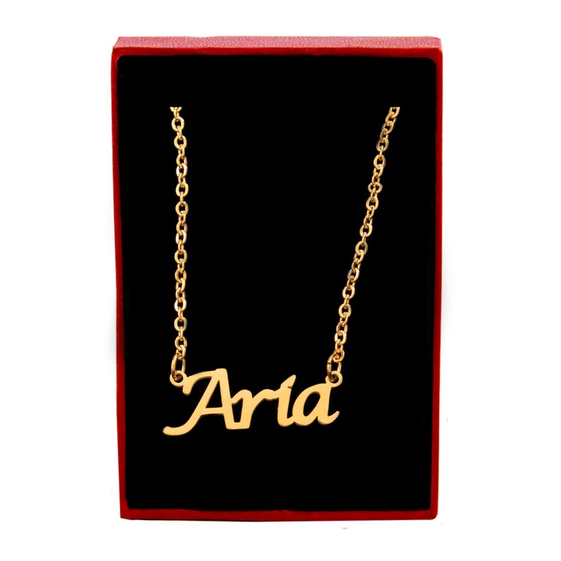 Aria Name Necklace Rose Gold/gold/silver Tone Free Gift - Etsy