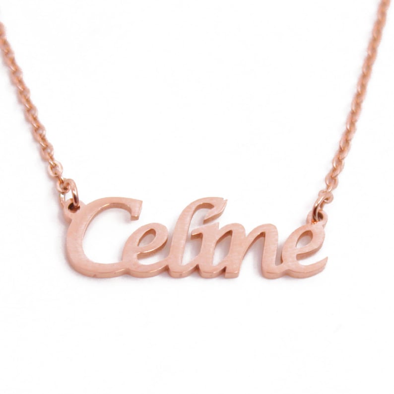 CELINE - Personalized Name Necklace - 18ct Rose Gold/gold/silver - Free ...