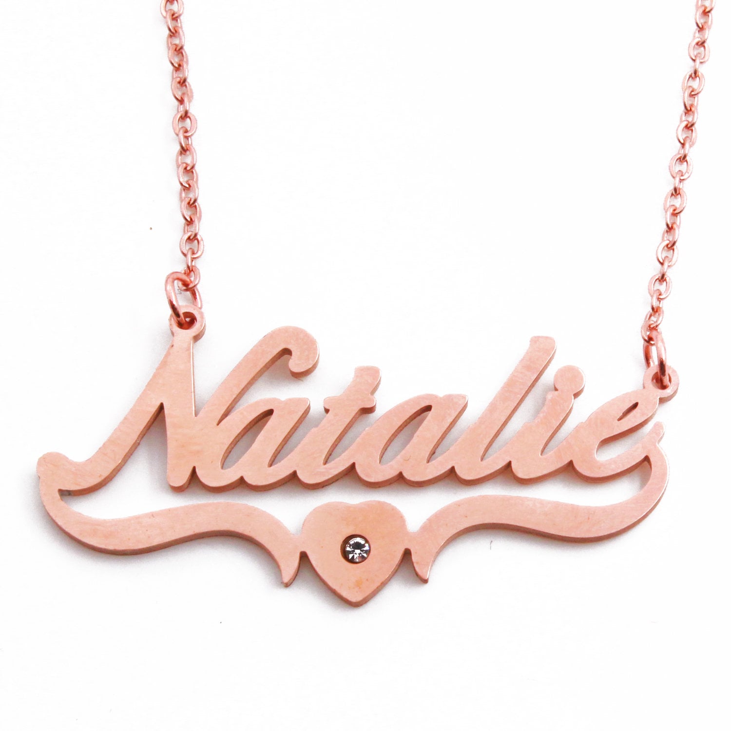 Name Necklace NATALIE Personalized Custom Made Heart Shaped - Etsy