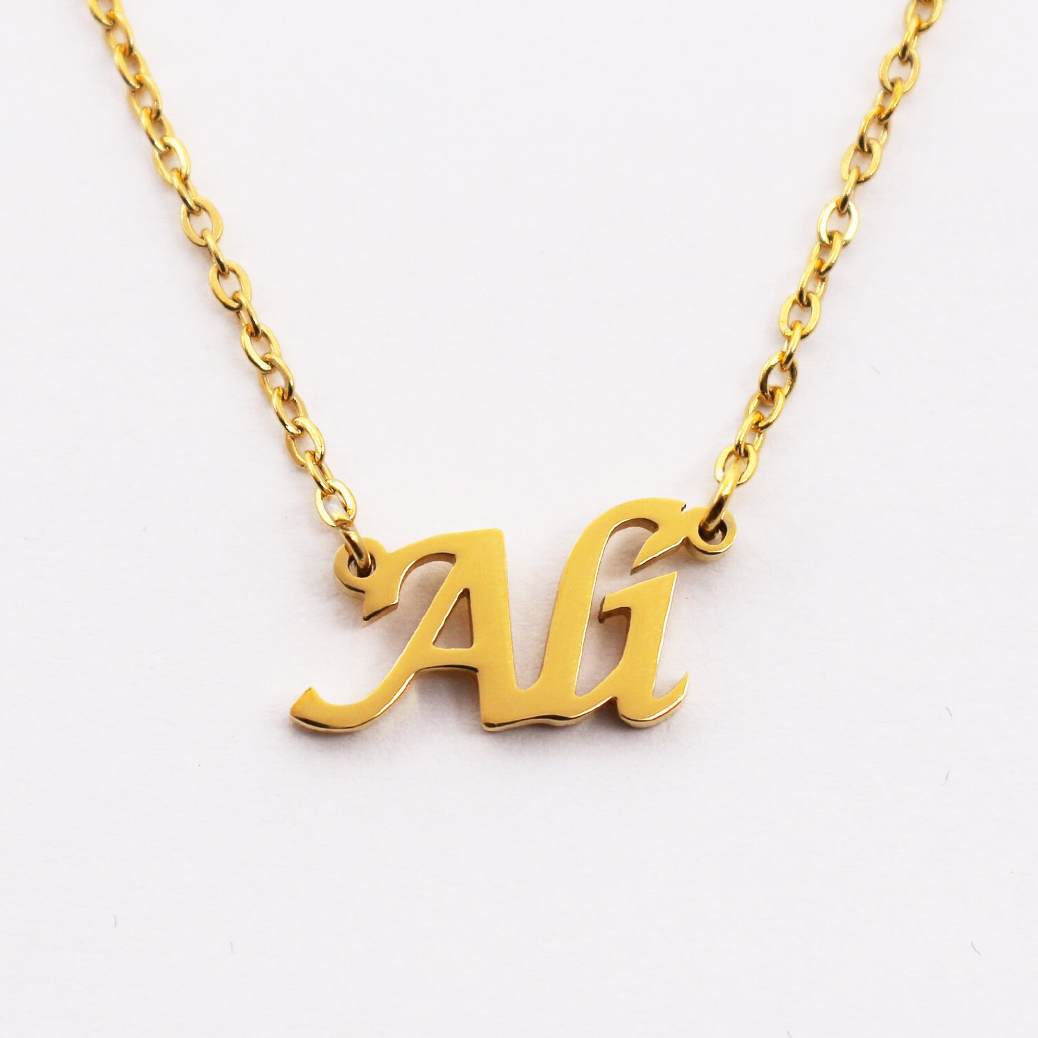 Ali Personalised Name Necklace Rose Gold/gold/silver Free Gift Box ...