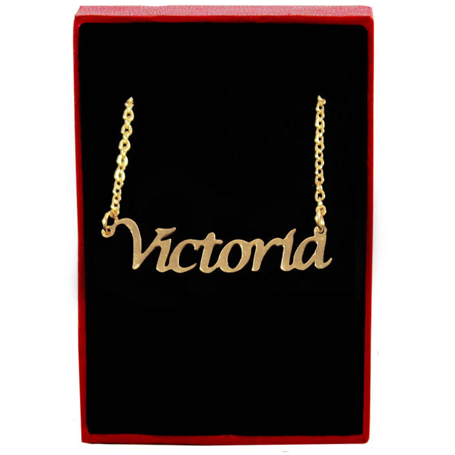 VICTORIA Gold Name Necklace Personalized Jewellery Free - Etsy