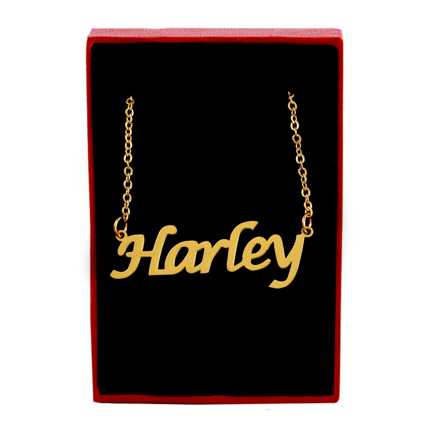 HARLEY Personalized Name Necklace 18k Rose Gold/gold | Etsy