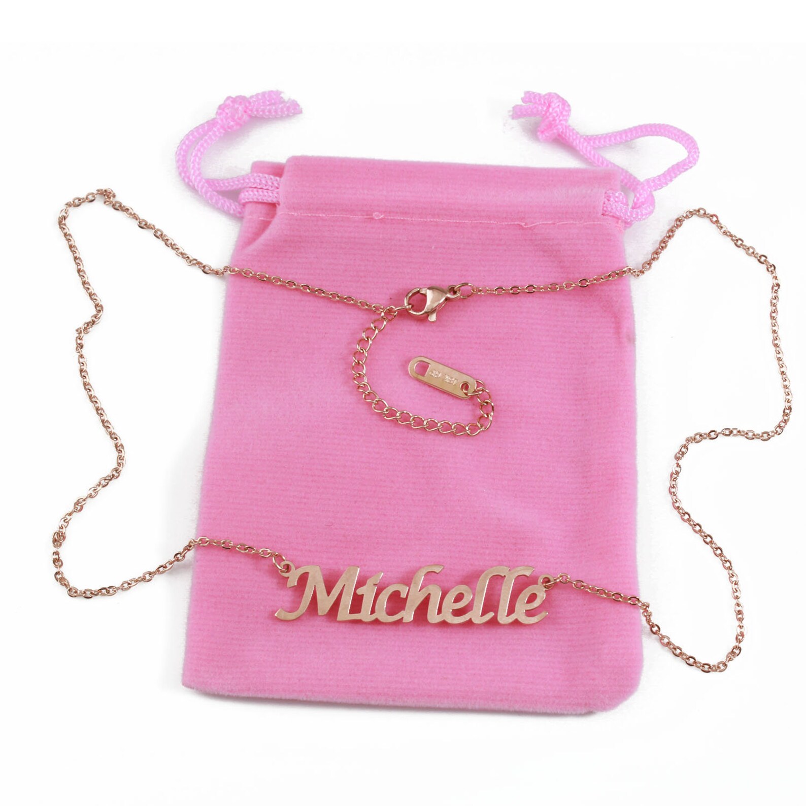 MICHELLE Rose Gold Personalized Name Necklace Free Gift Box & Bag - Etsy