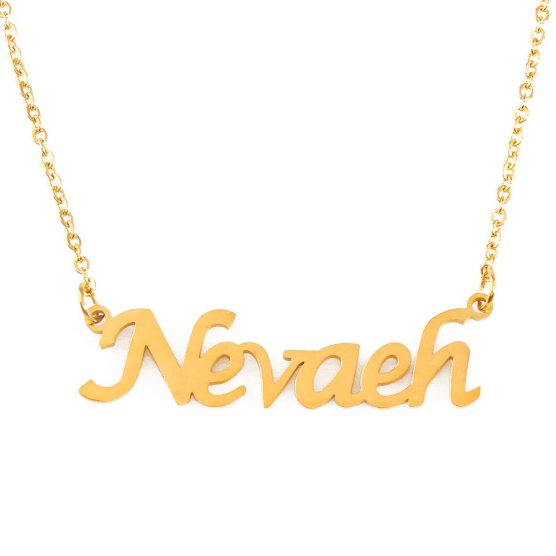NEVAEH - Name Necklace Stainless Steel / 18ct Gold Plated - Free Gift ...