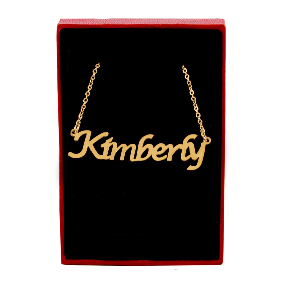 Kimberly Name Necklace Stainless Steel / 18ct Gold Plated | Etsy